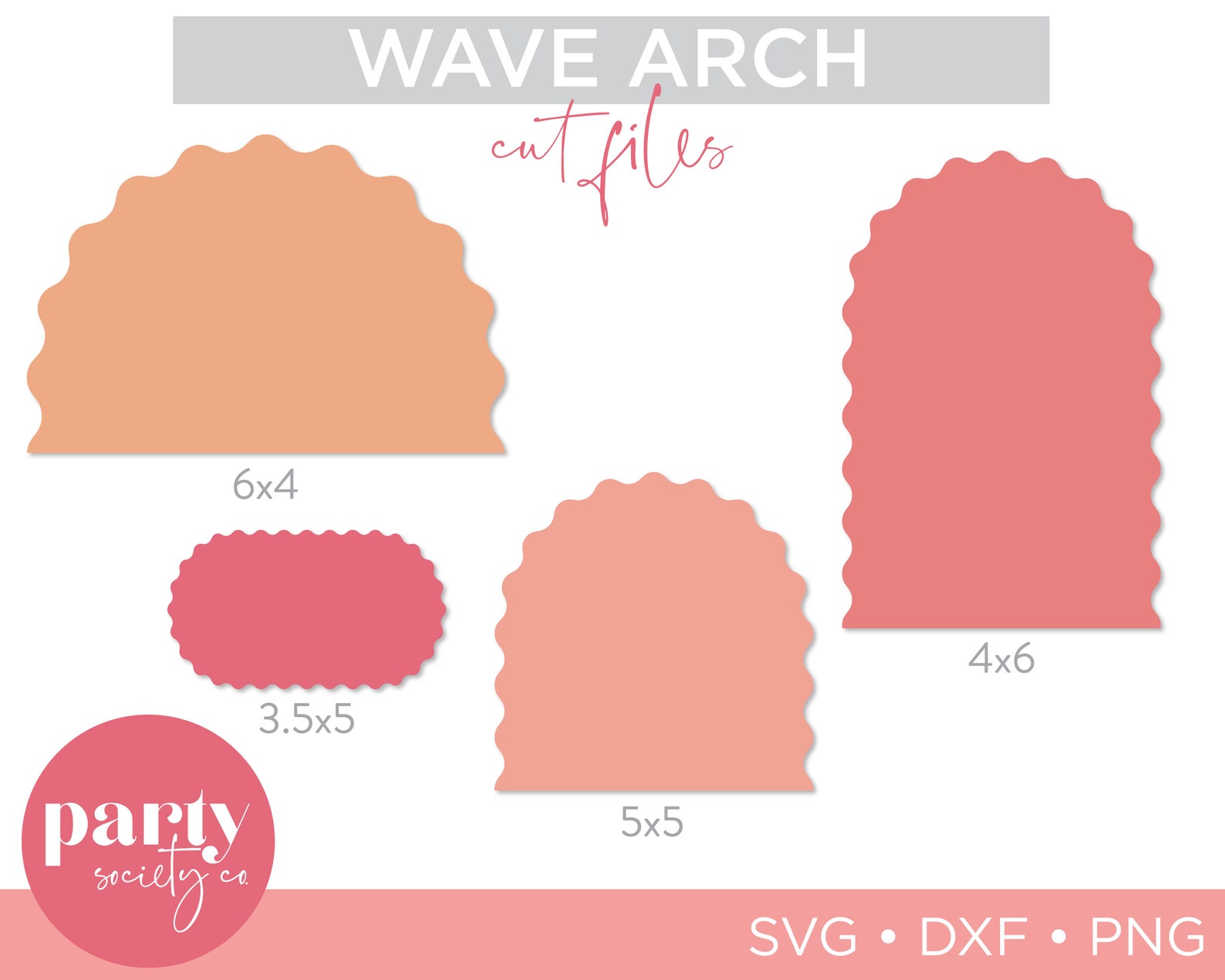 Wave Arch SVG | Wave Arch Invite Cut File | Wave Arch Invitation Cut ...