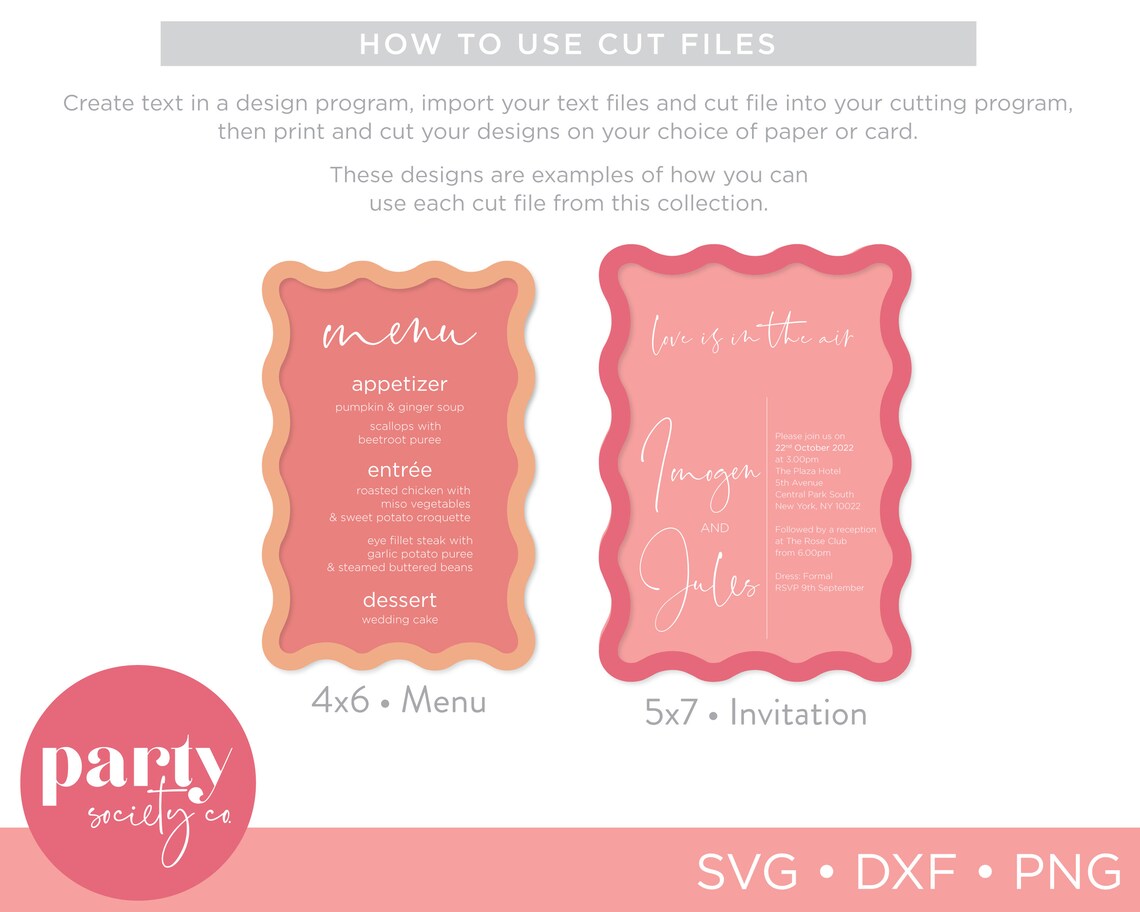 Wave Frame SVG | Wave Frame Cut File | Wave Invitation Frame Cut File ...