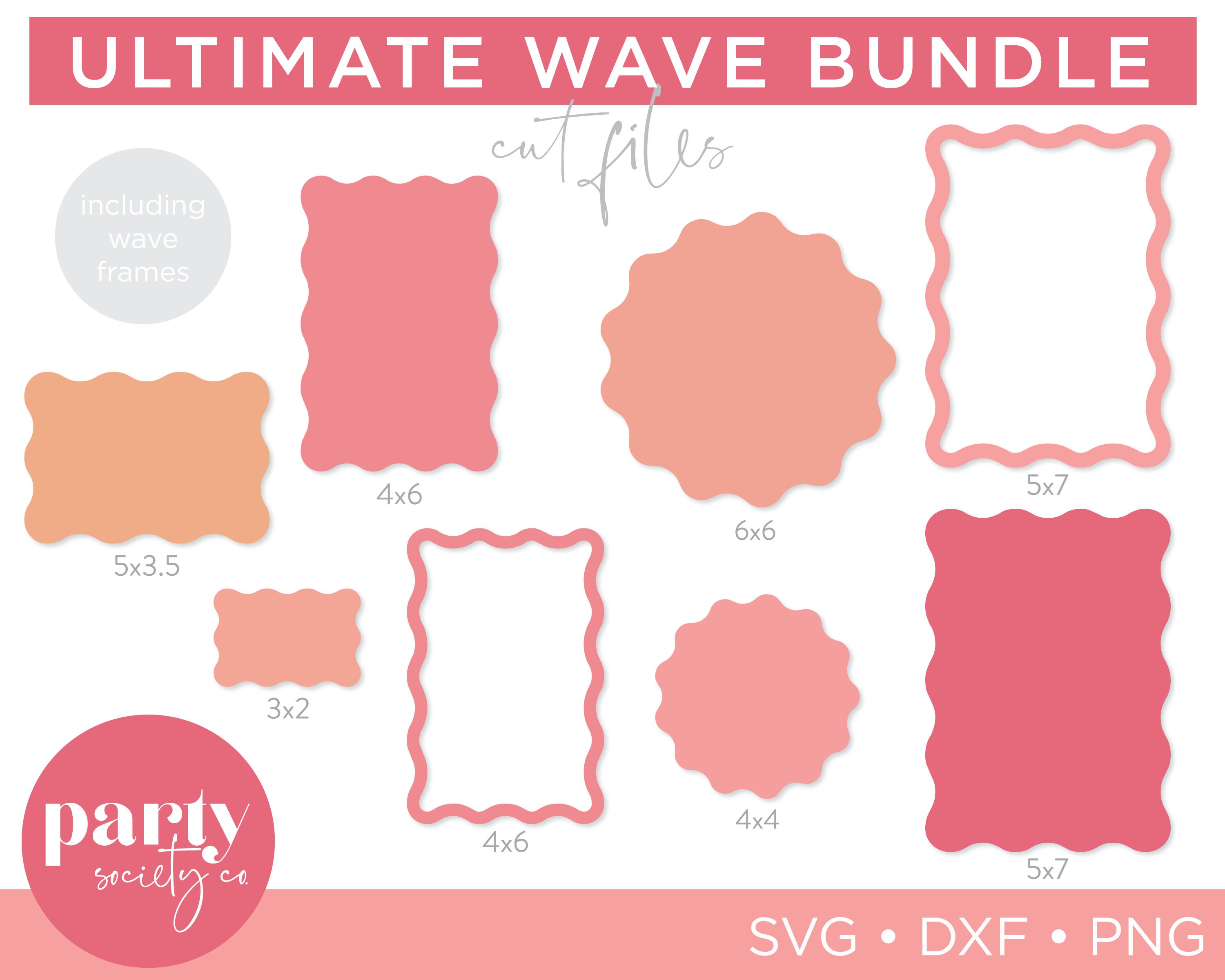 Wave Invite SVG Wave Frame SVG Wave Invite & Frame Cut - Etsy