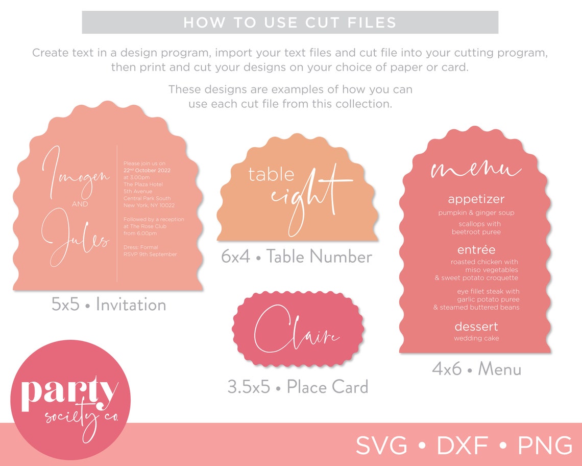 Wave Arch SVG Wave Arch Invite Cut File Wave Arch Invitation Cut File ...