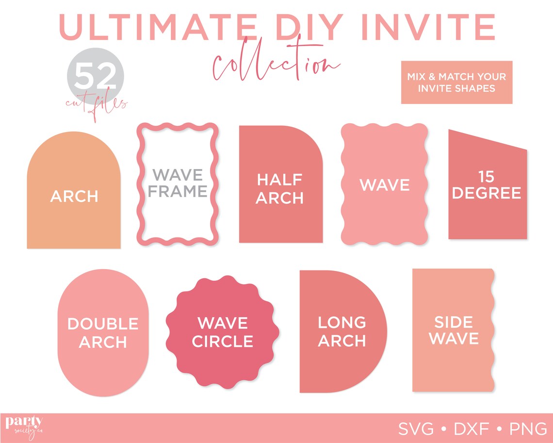 Arch Svg Invite Cut Files Invite SVG Wave Svg Svg Files for Cricut Wave SVG Arch Template ...