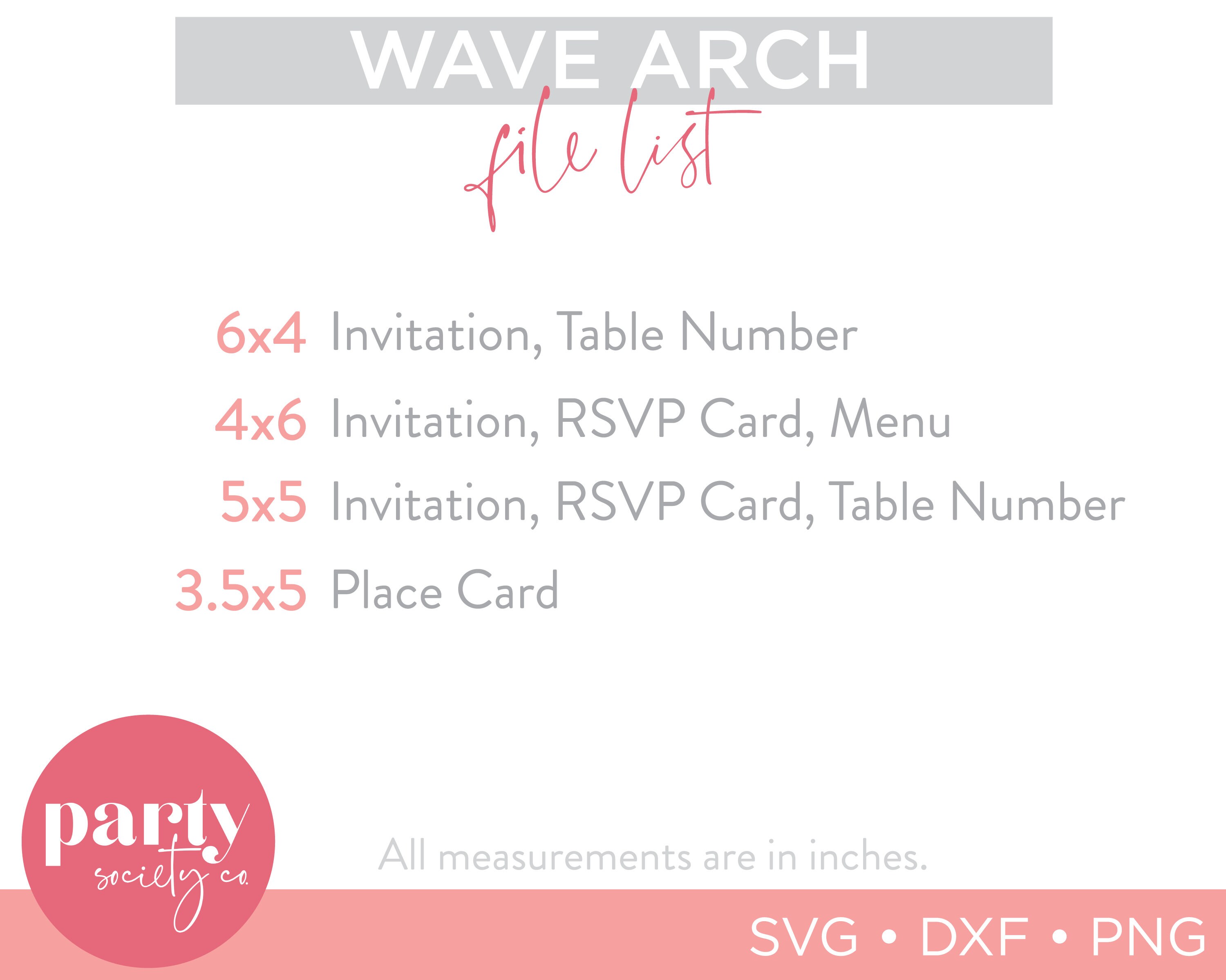 Wave Arch SVG Wave Arch Invite Cut File Wave Arch Invitation Cut File ...