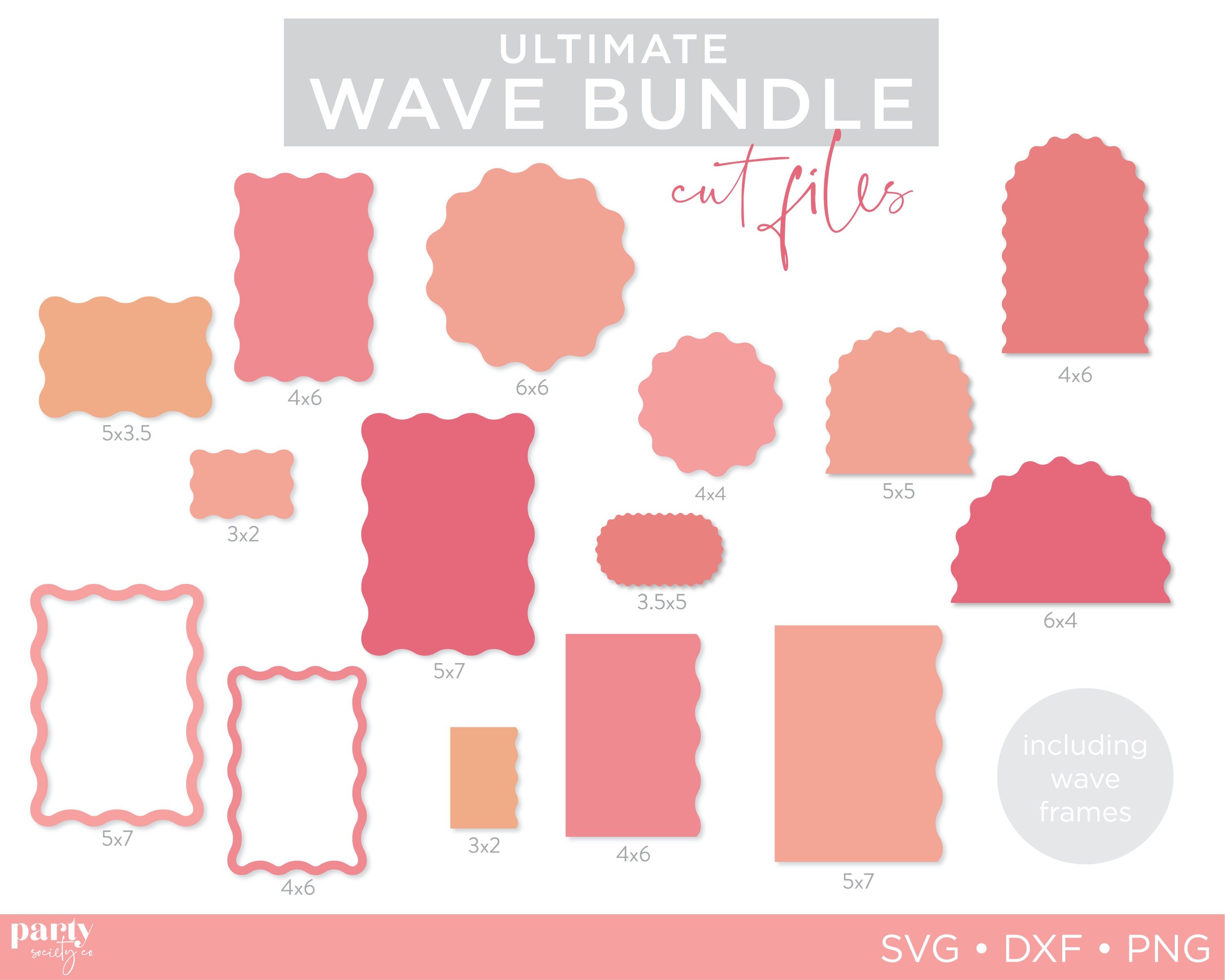 Wave Invitation SVG Wavy Invitation Wavy Place Card Wavy Svg Wavy Edge ...