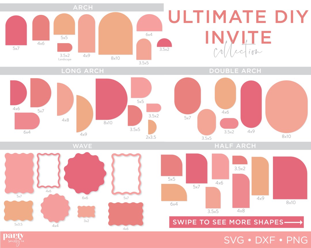 Invite Cut Files | Invite SVG | Arch Svg | Wave Svg | Arch Shape Svg ...