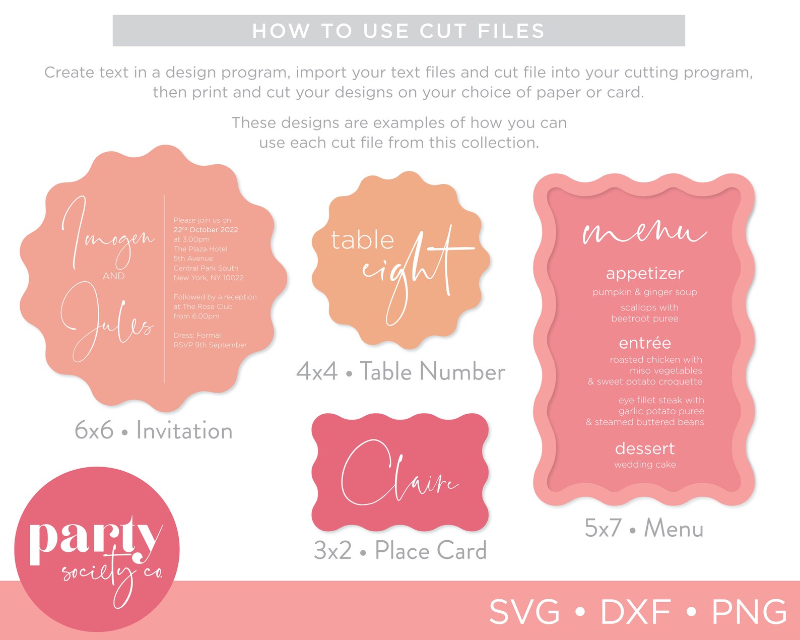 Wave Invite SVG Wave Frame SVG Wave Invite & Frame Cut - Etsy