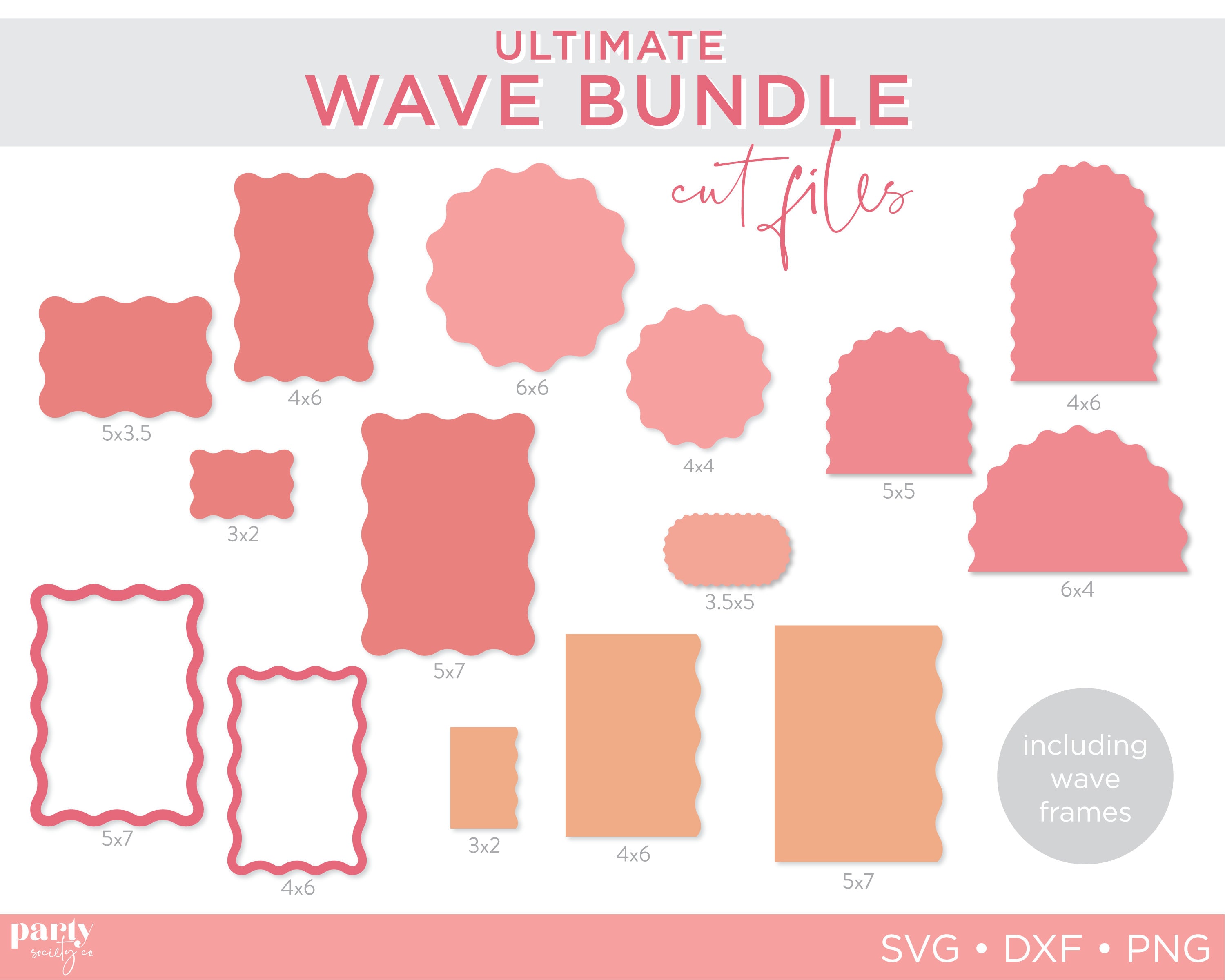 Digital Wavy File | Digital Wavy Border | Scalloped Border | Wavy ...