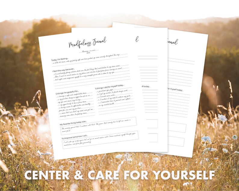 Mindfulness Journal | Digital Printable - Etsy