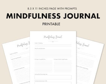 Kids Mindfulness Journal Pages, Mental Health Mindfulness Workbook ...
