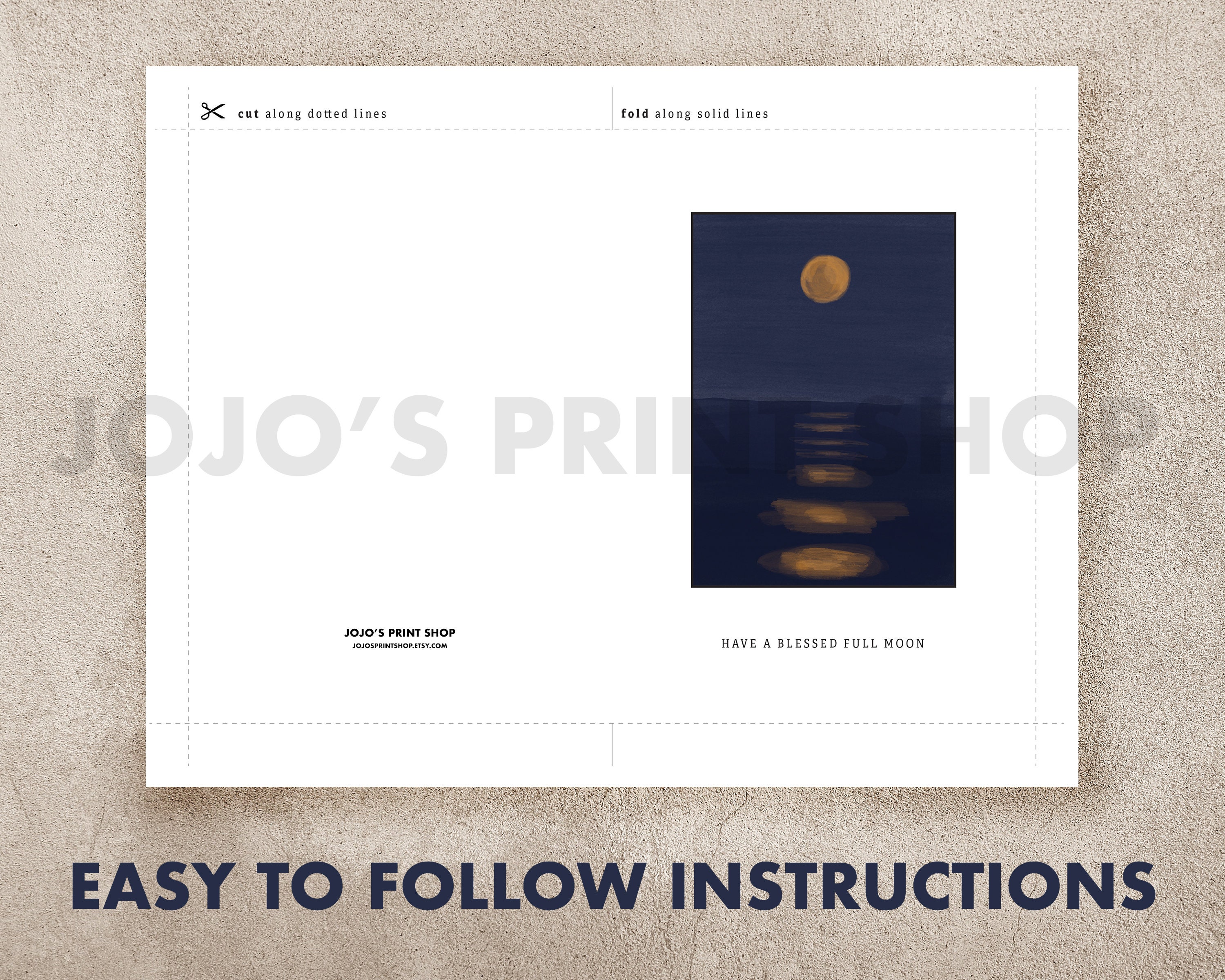 Full Moon Card Wiccan Greeting Printable - Etsy