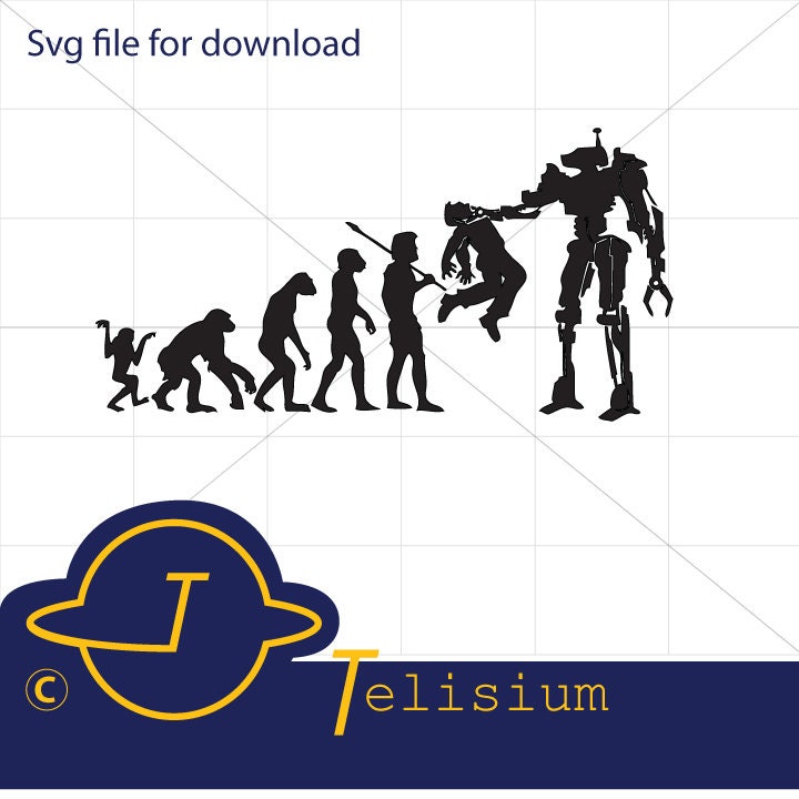Robot Evolution SVG Cut or Print File for Cricut Brother | Etsy