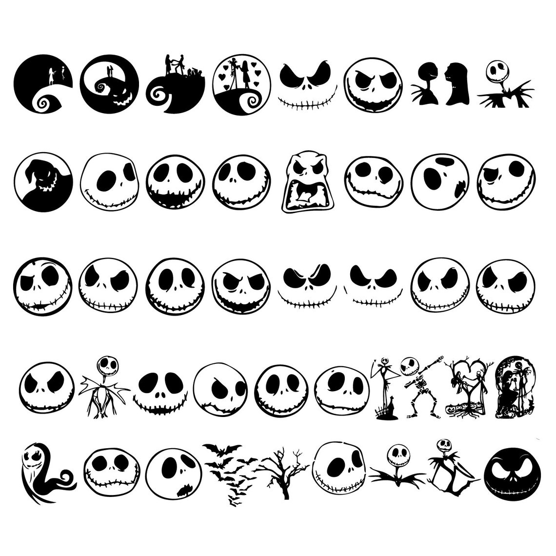 Nightmare before Christmas Bundle SVG FIle Cut file Cricut | Etsy