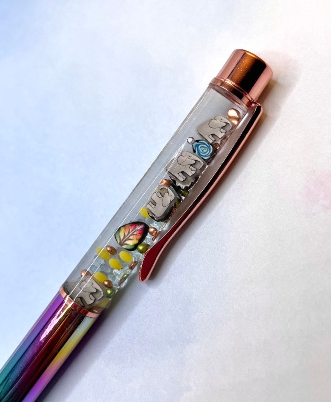 Elephant Float Pen / Custom Pen / Cute Pens / Spa Pen / Glitter Pens ...