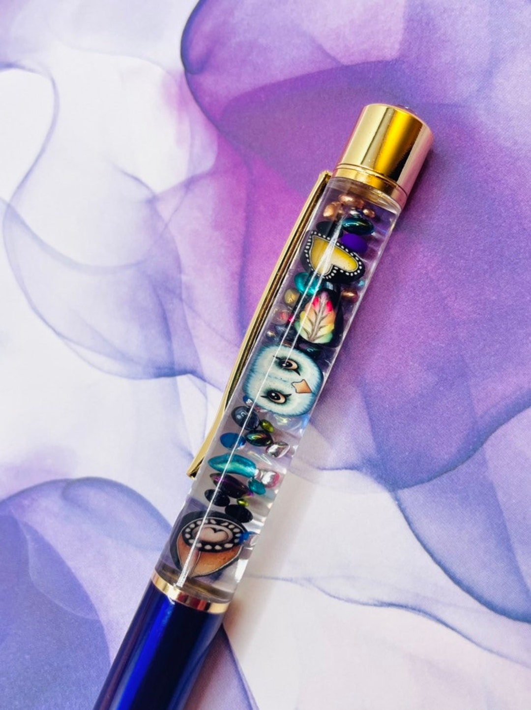 Owl Eyes Float Pen / Owl Gift / Custom Pen / Glitter Pen / Cute Pen ...