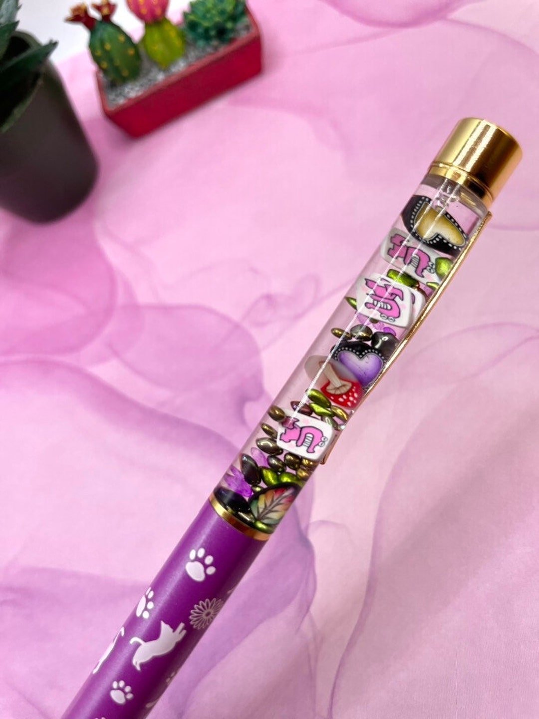 Cute Purple Dragon Float Pen / Custom Handmade / Cute Pens / Gifted ...