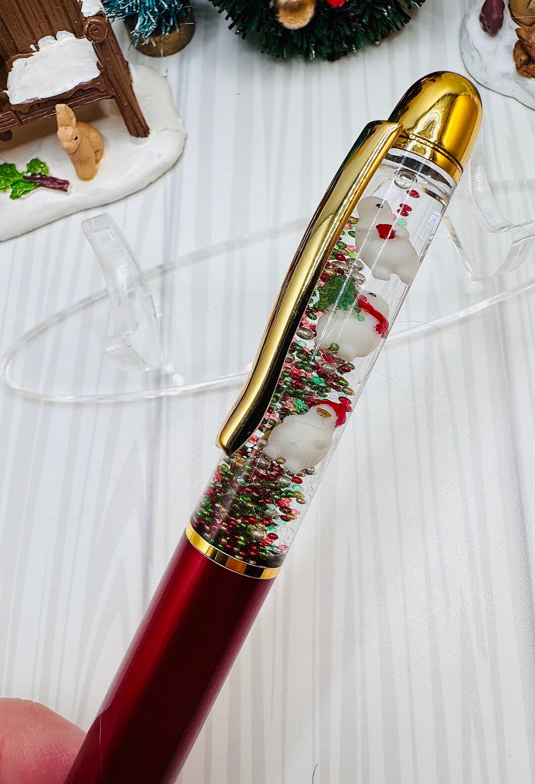 Christmas Polar Bear / Miniature / Snow Globe / Custom Pens / Cute Pens ...