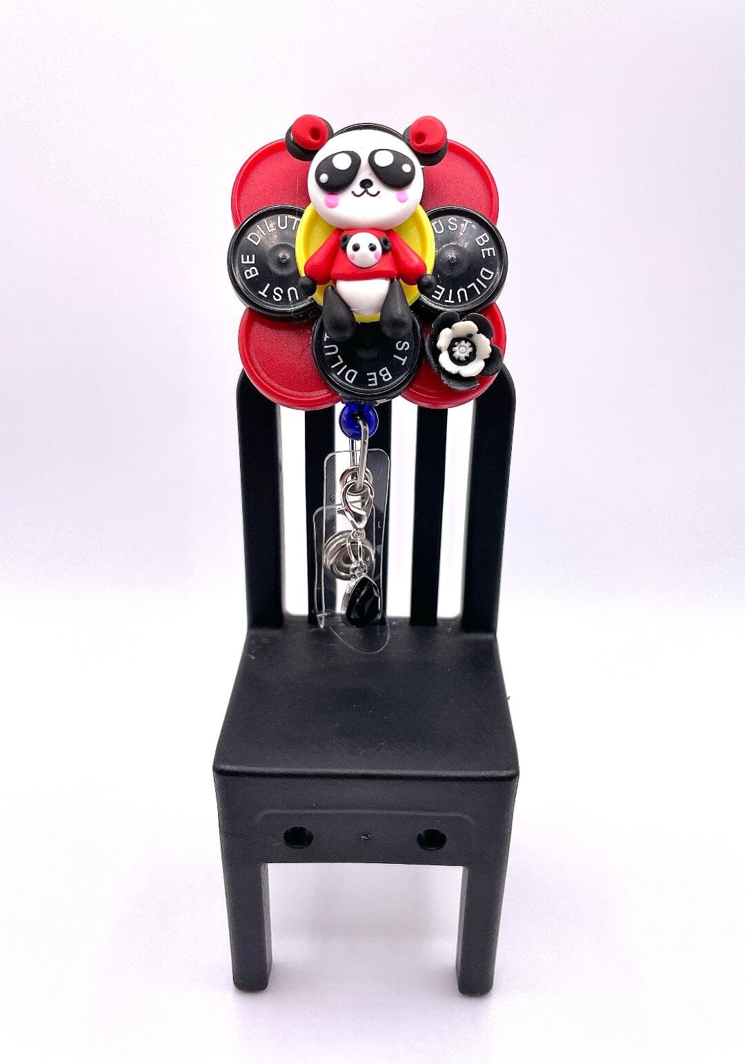 Panda Badge Reel / Cute Retractable Badge Reel / Custom Red - Etsy