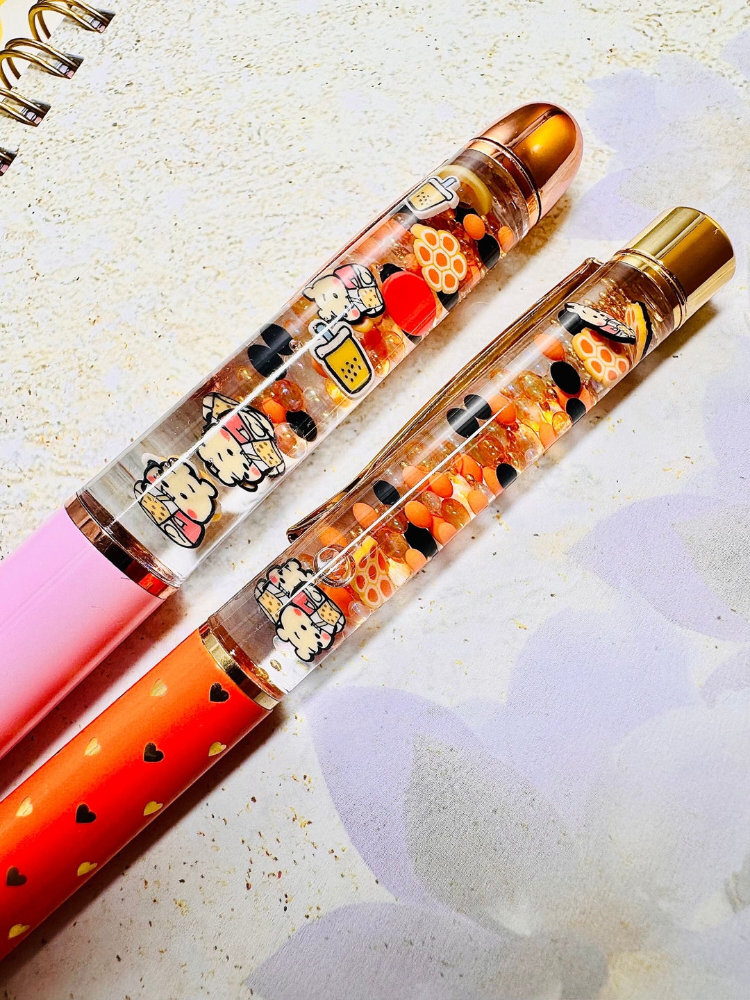 Boba Bear Pen / Custom Handmade / Cute Pens / Snow Globe / Kawaii Boba ...