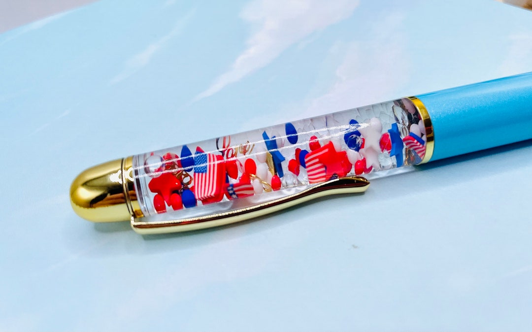 USA Flag Float Pen / July 4 Patriotic Pen / Custom Pen / I Love USA ...