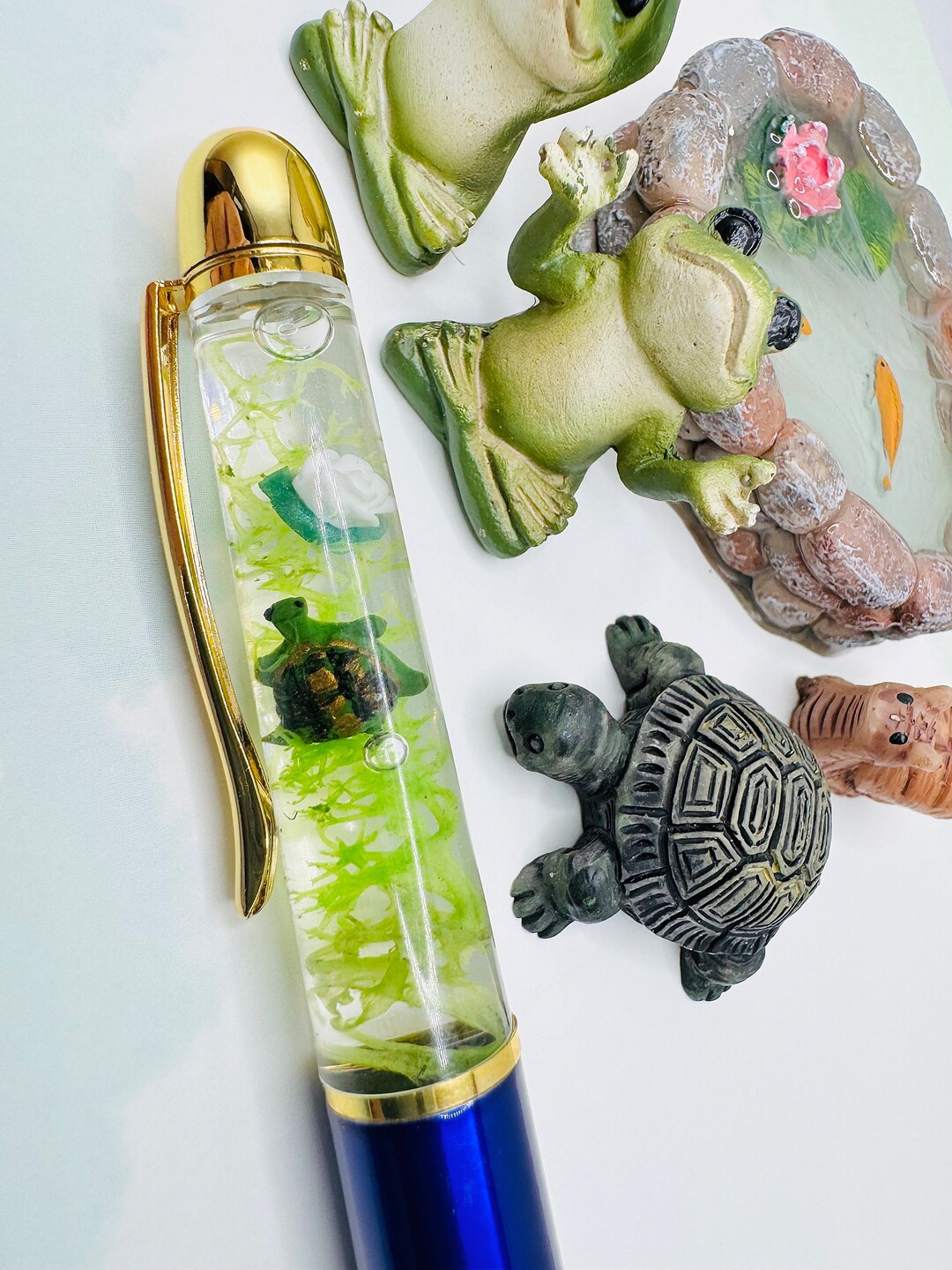 Tortoise Float Pen / Turtle / Custom Handmade / Cute Pens / BFF Gifts ...