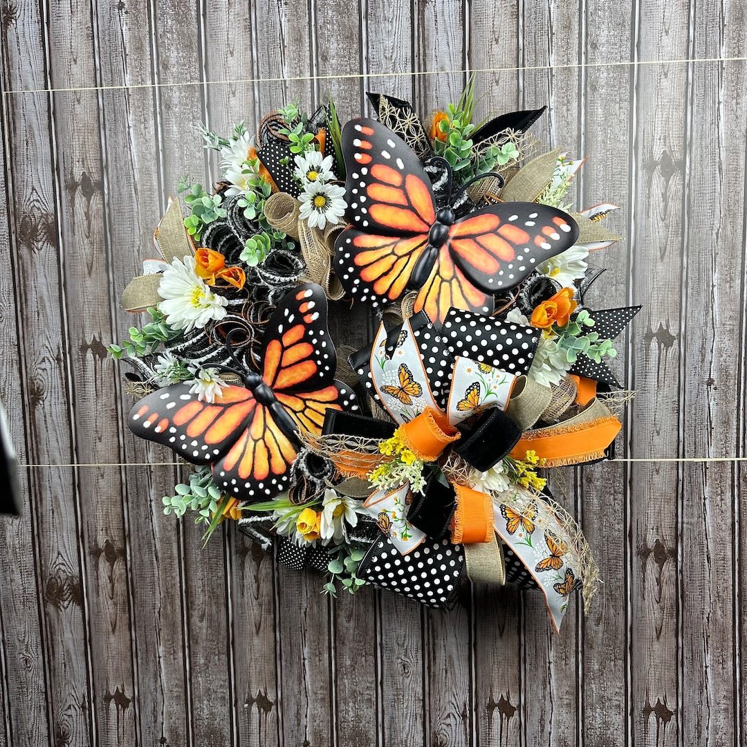 Monarch Butterfly Swag, Butterfly Wreath, Butterfly Decor, Summer Swag ...