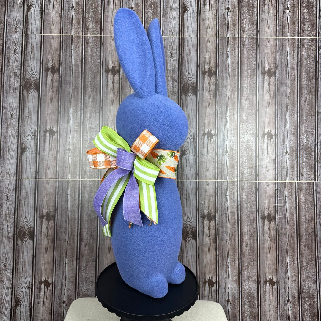 Periwinkle Flocked Bunny, Blue Flocked Bunny Arrangement, Flocked ...