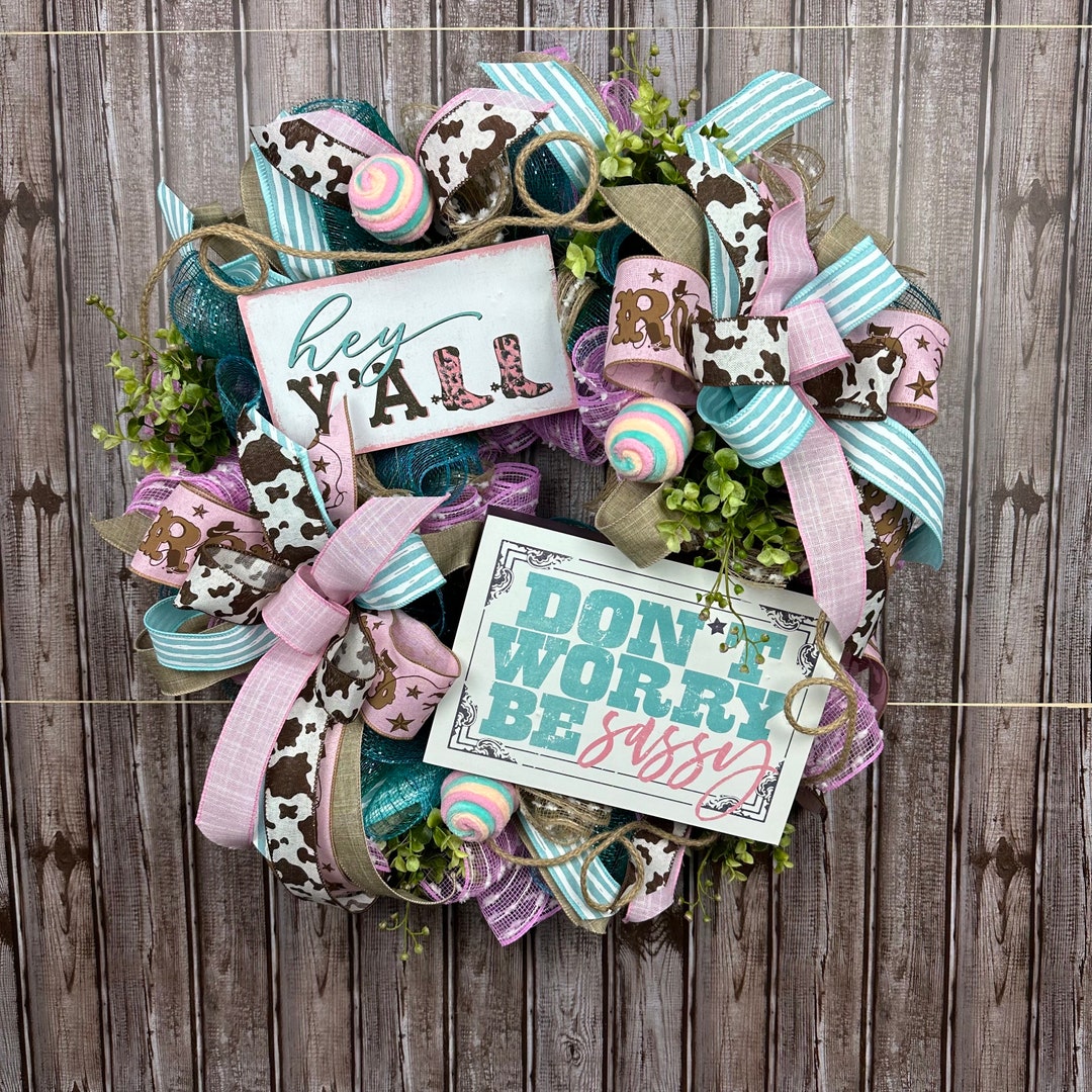 Western Wreath, Cowgirl Wreath, Country Wreath, Western Front Porch ...