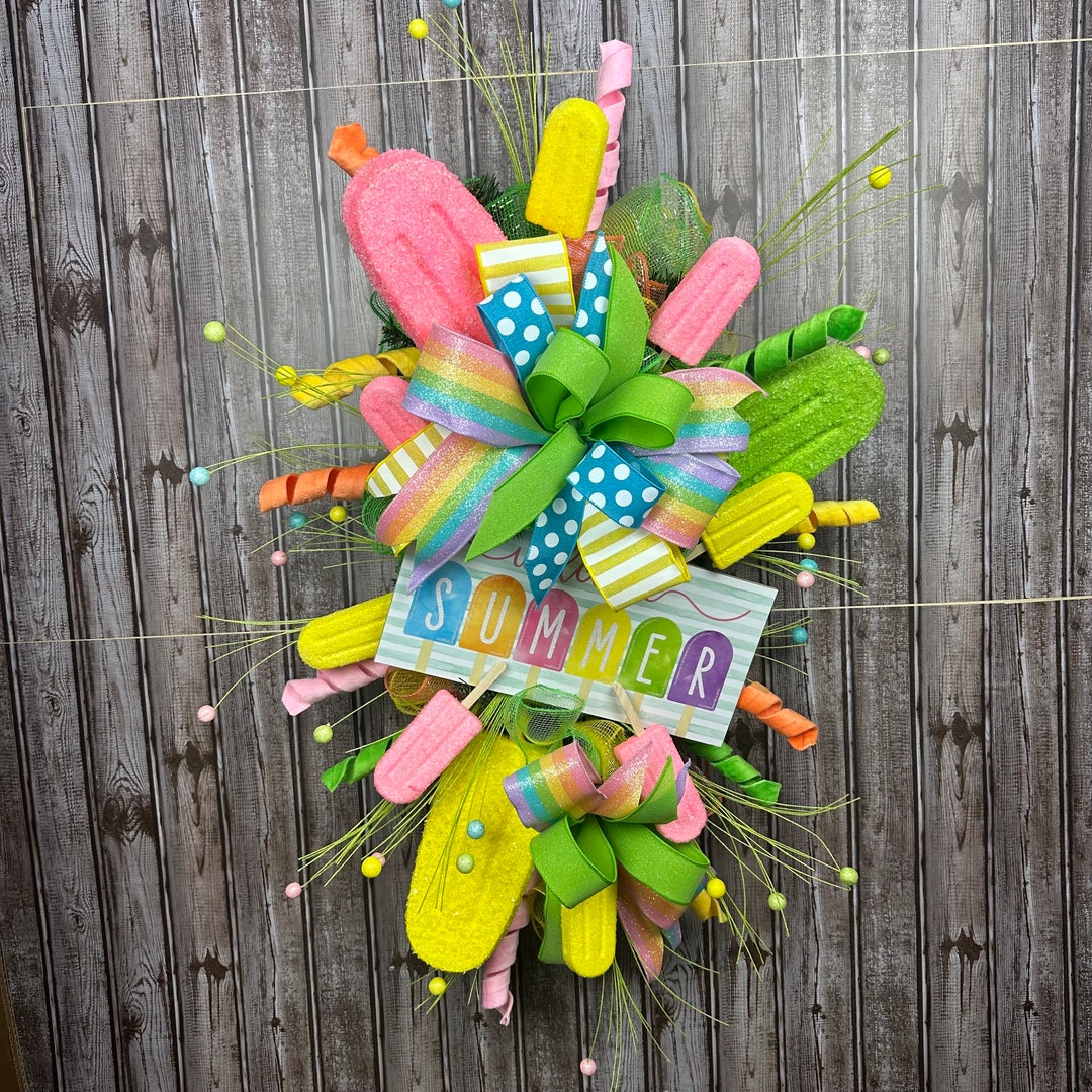 Summer Popsicle Wreath, Summer Wreath, Summer Welcome Wreath - Etsy