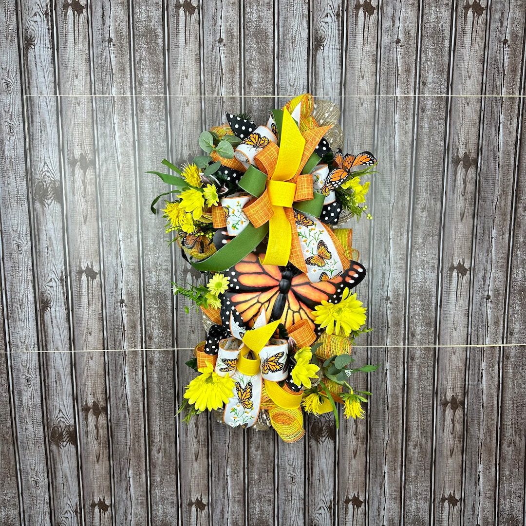Monarch Butterfly Swag, Butterfly Wreath, Butterfly Decor, Summer Swag ...