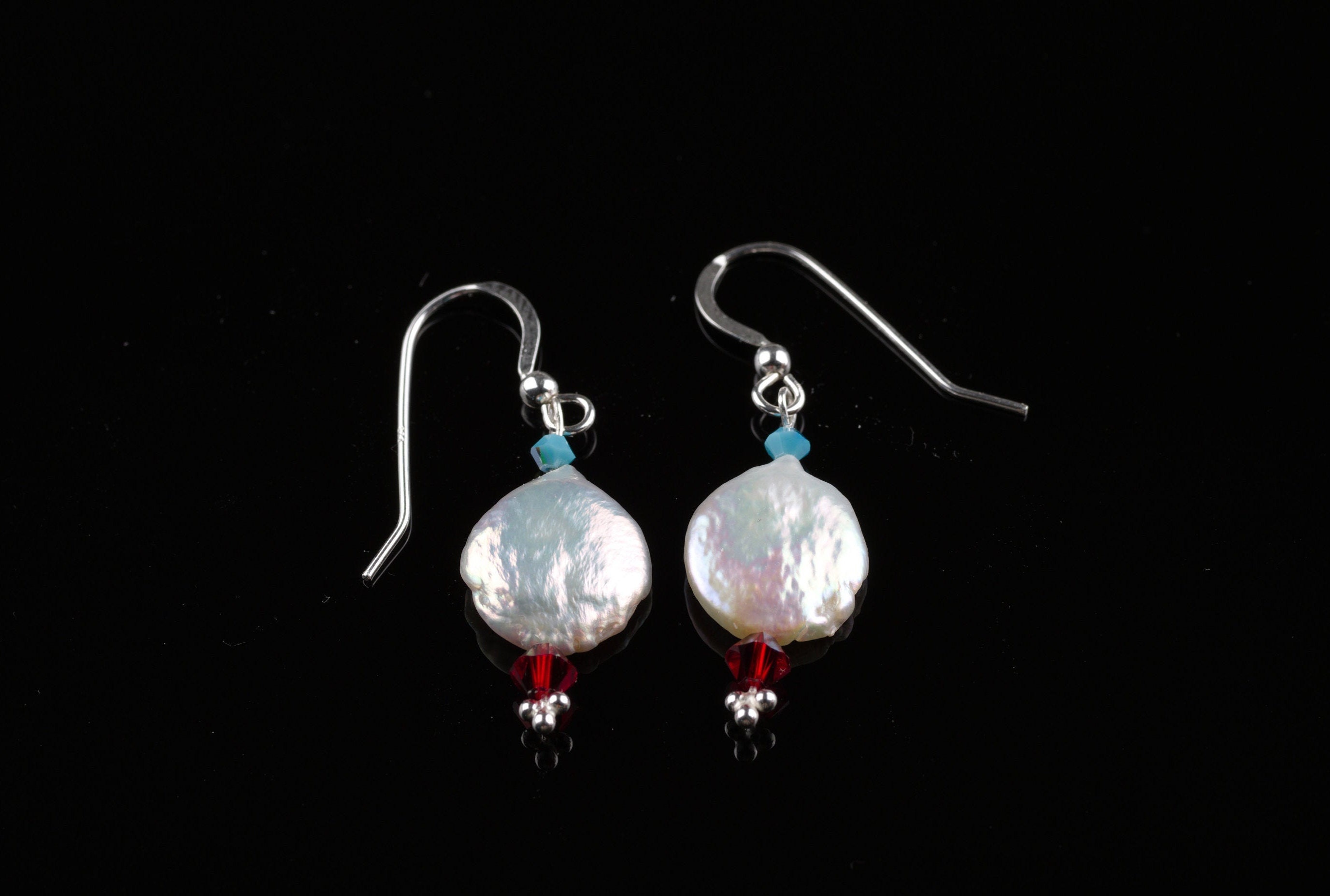 Freshwater Keshi Keishi Pearls With Swarovski Crystals Dangle - Etsy ...