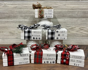 Christmas Book Stack | Etsy