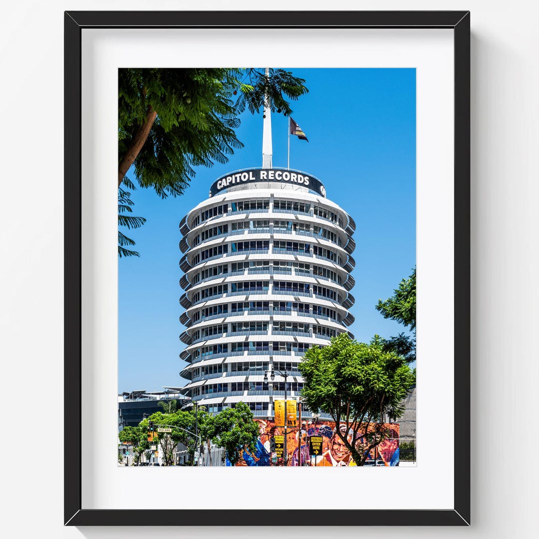 Capitol Records Print Color and Black and White Hollywood Decor ...