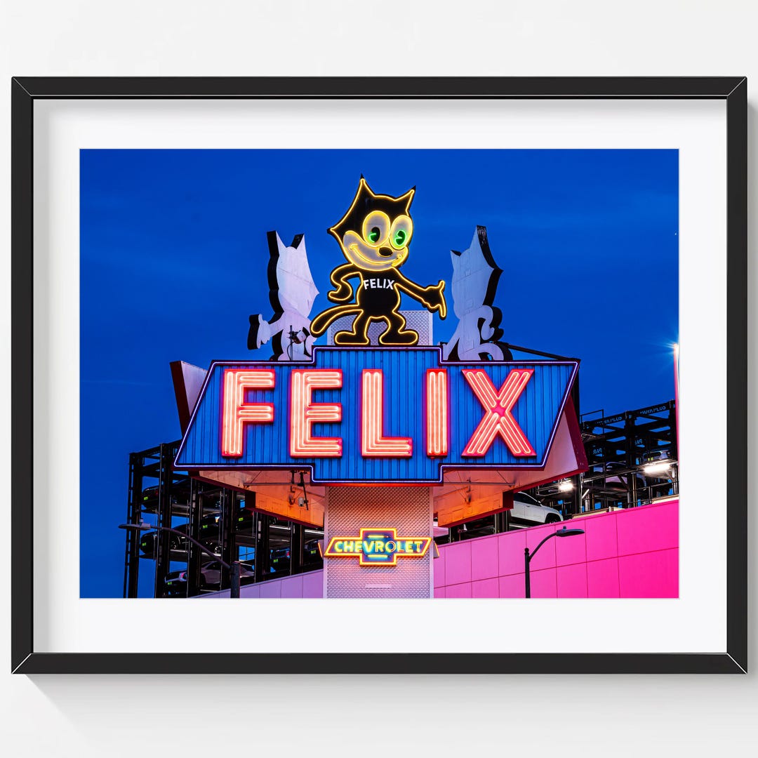 Felix the Cat Chevrolet Neon Sign Vintage Retro Mid Century Modern Los ...