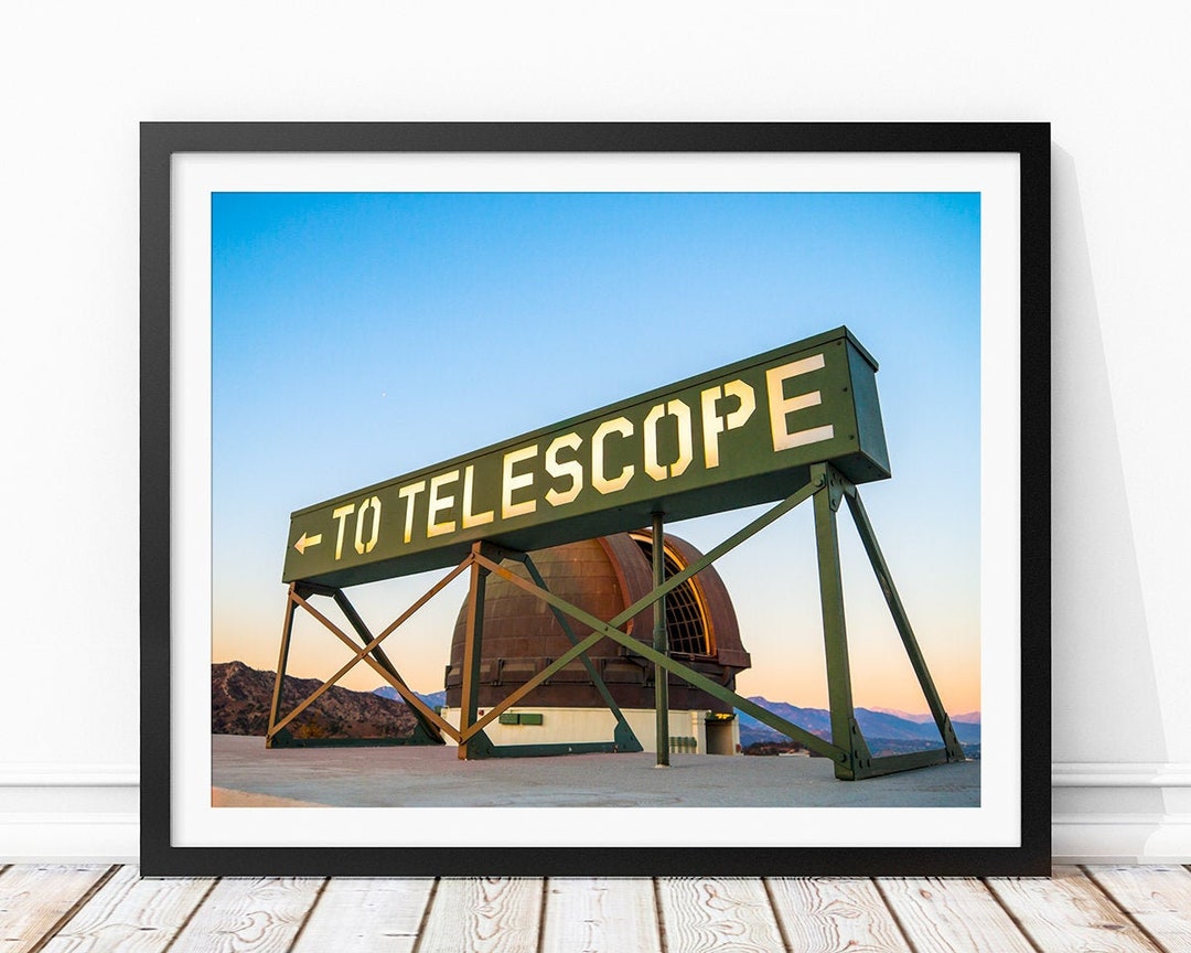 Griffith Observatory Telescope Sign Print, Art Deco Architecture ...