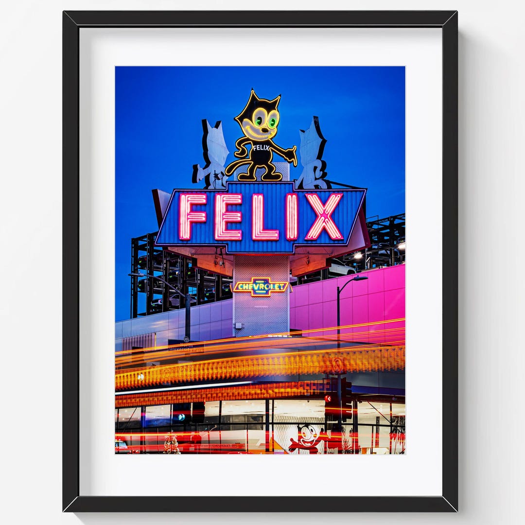 Felix the Cat Chevrolet Neon Sign Vintage Retro Mid Century Modern Los ...