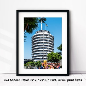 Capitol Records Print, Color and Black and White, Hollywood Decor, Los ...