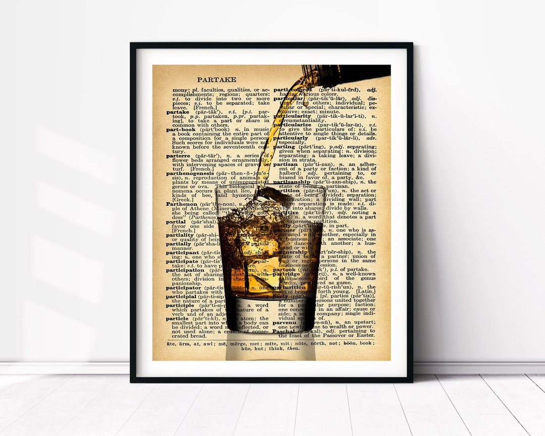 Whiskey on the Rocks Print, Framed Whiskey Glass Art, Bar Art Print ...