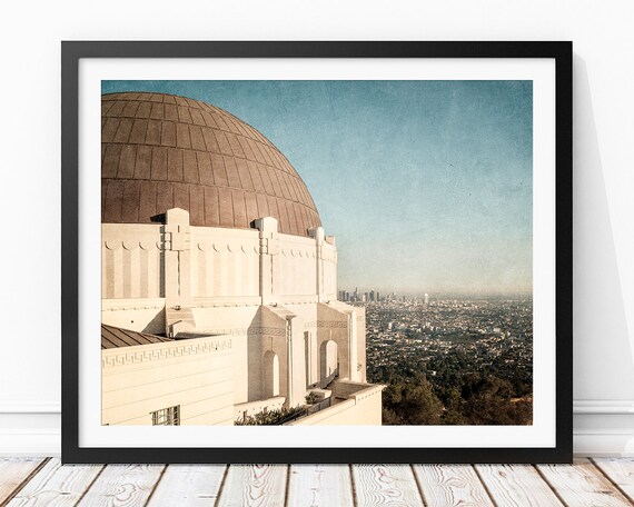 Griffith Observatory Print Art Deco Decor Architectural | Etsy