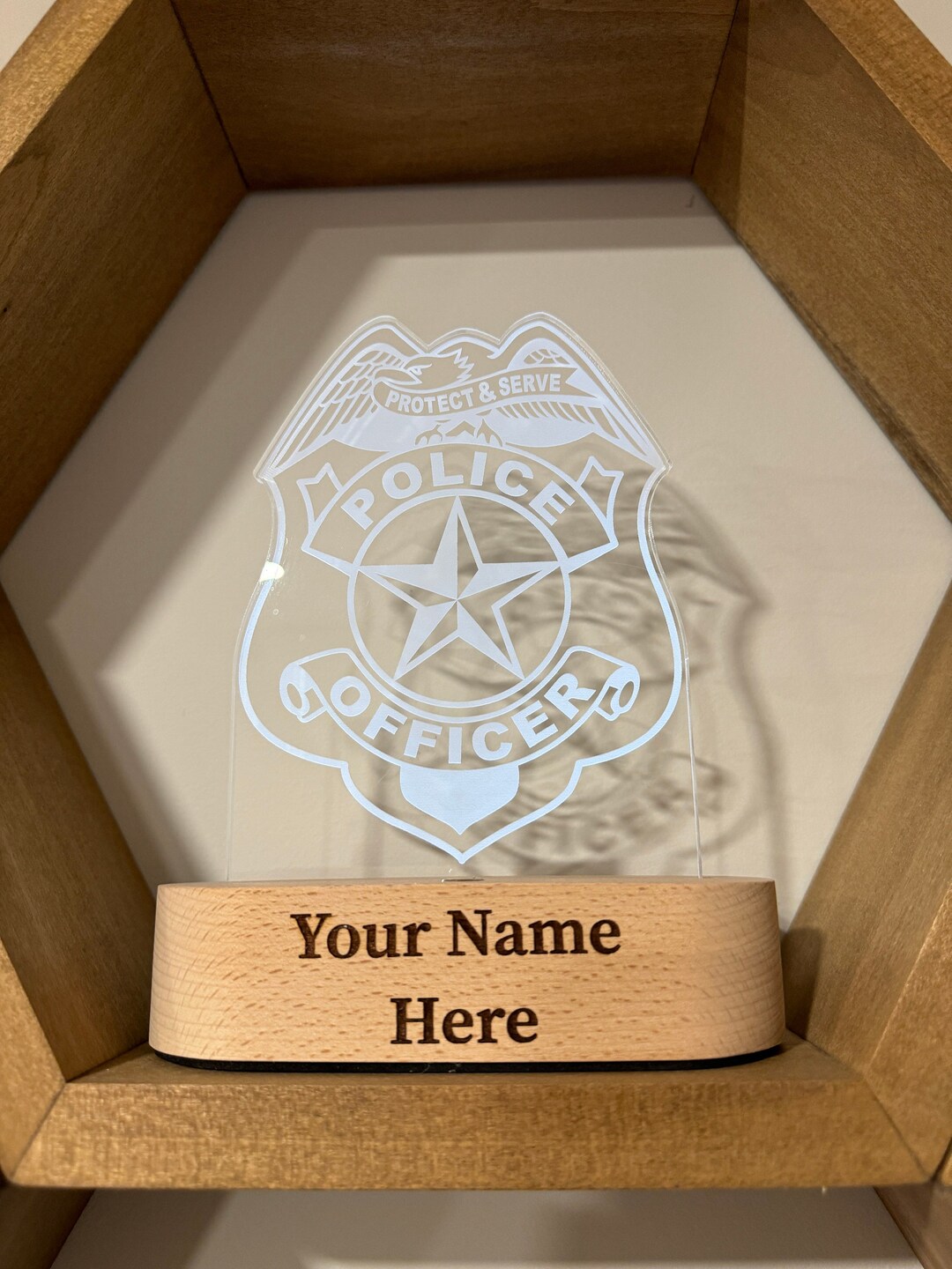 Custom Wooden LED Badge Light - Etsy