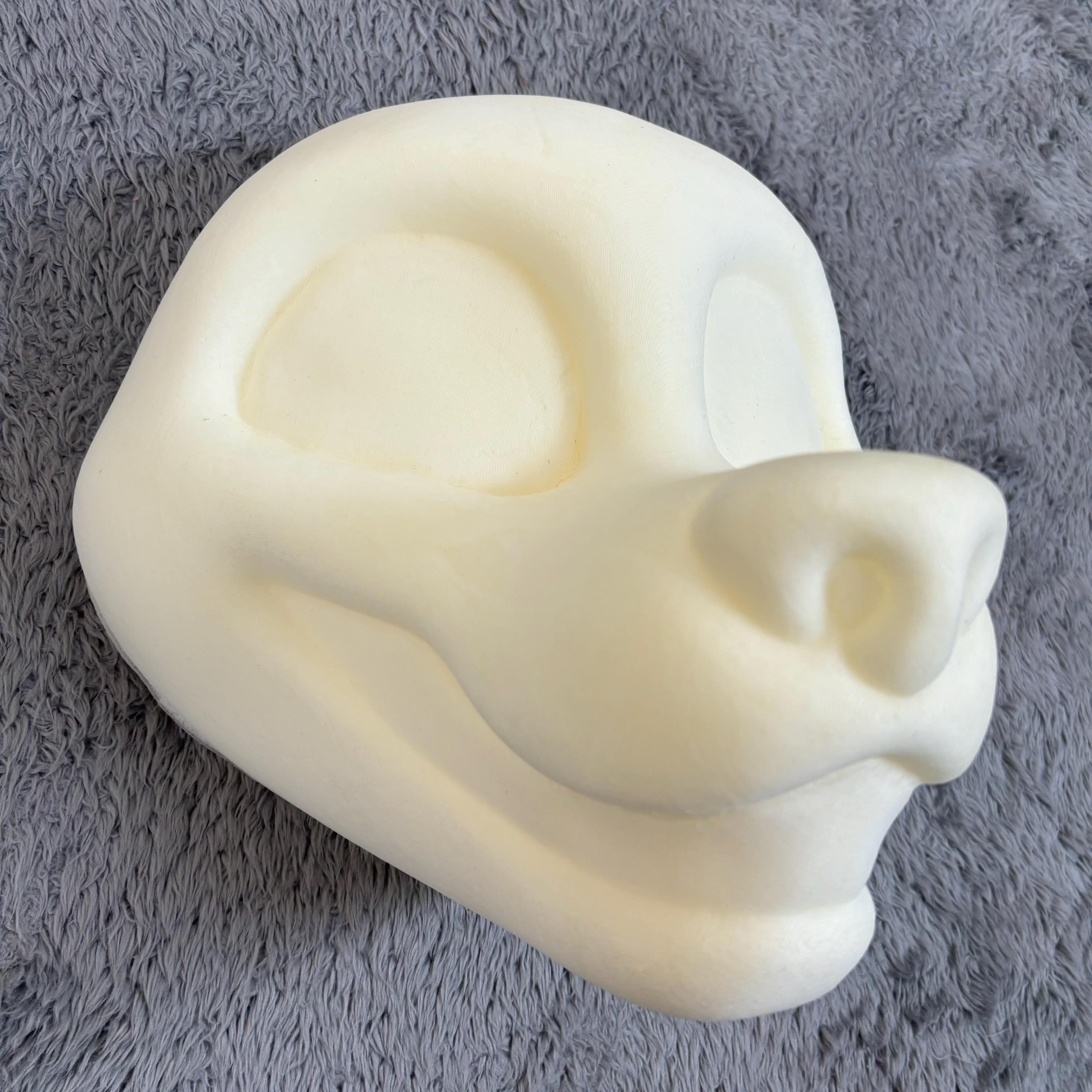 Fursuit Head Base Expanding Foam Short Snout Happy Smiley Canine Dog ...