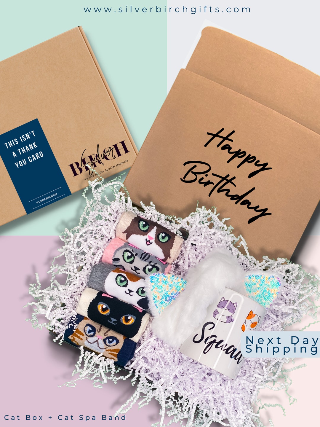 Purrrfect Gift Box for Cat Lover | Cat Socks for Women | Cat Mom | Cat ...