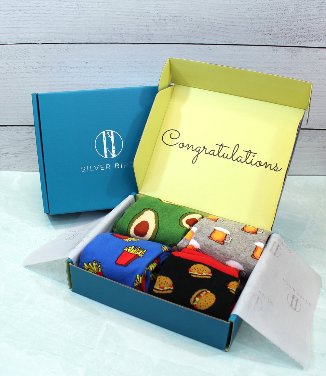 Funny Men Socks Food Graphic Socks Pack of Four Avocado Fries Burger ...