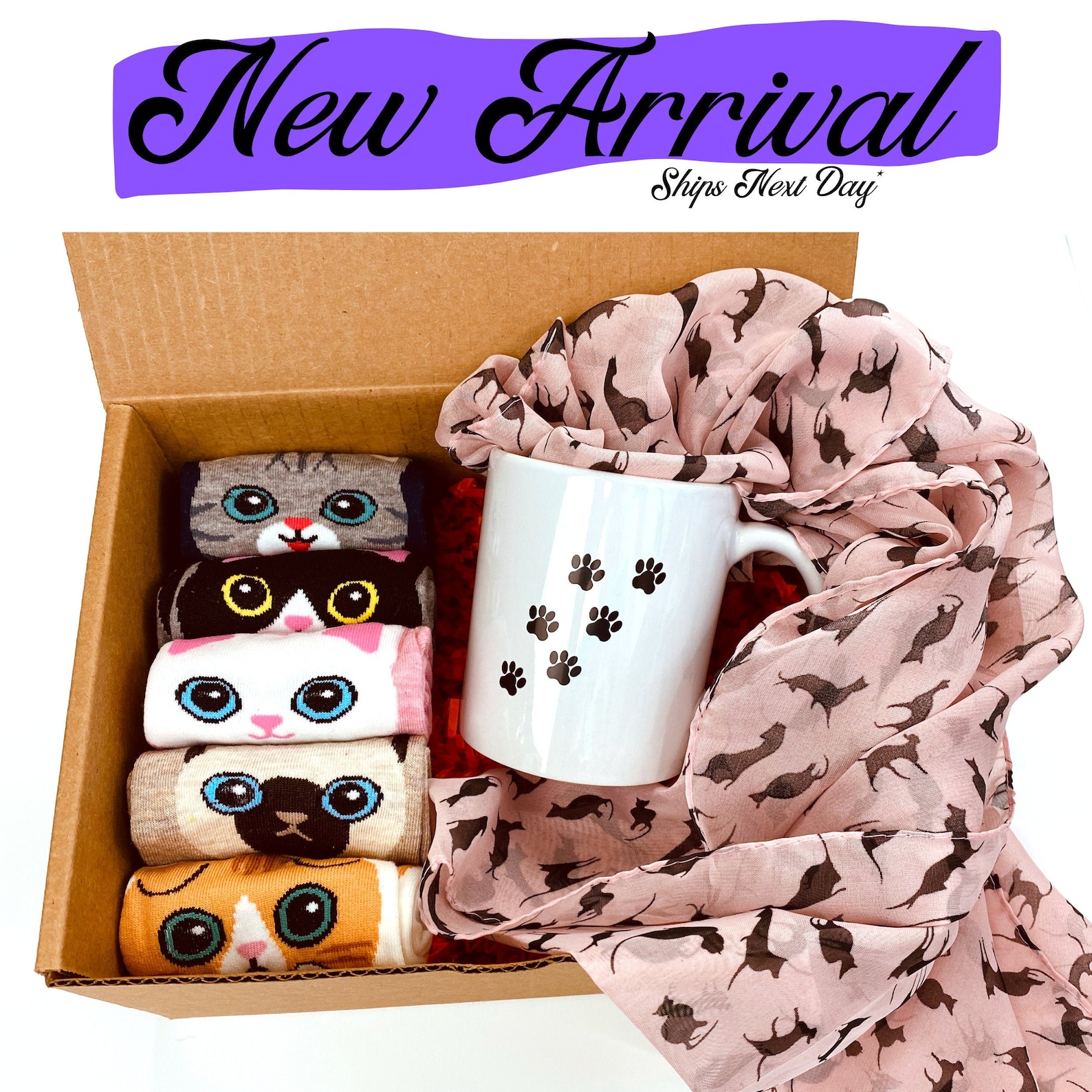 Cat Lovers Gift Box Cat Theme Gift Mothers Day Gift for Cat Lovers Cat ...