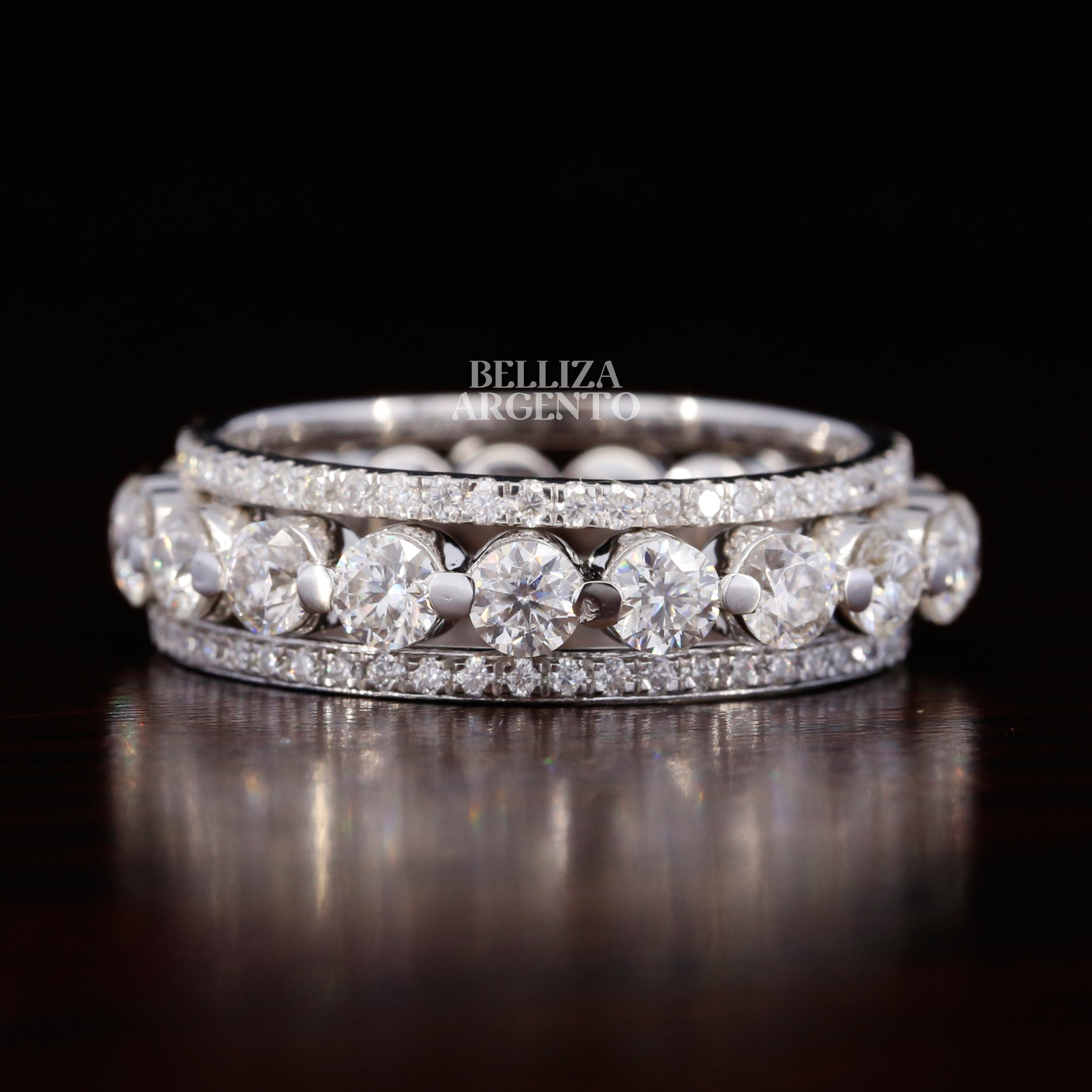 3mm Full Eternity Band With Double 1mm Eternity Band | Etsy