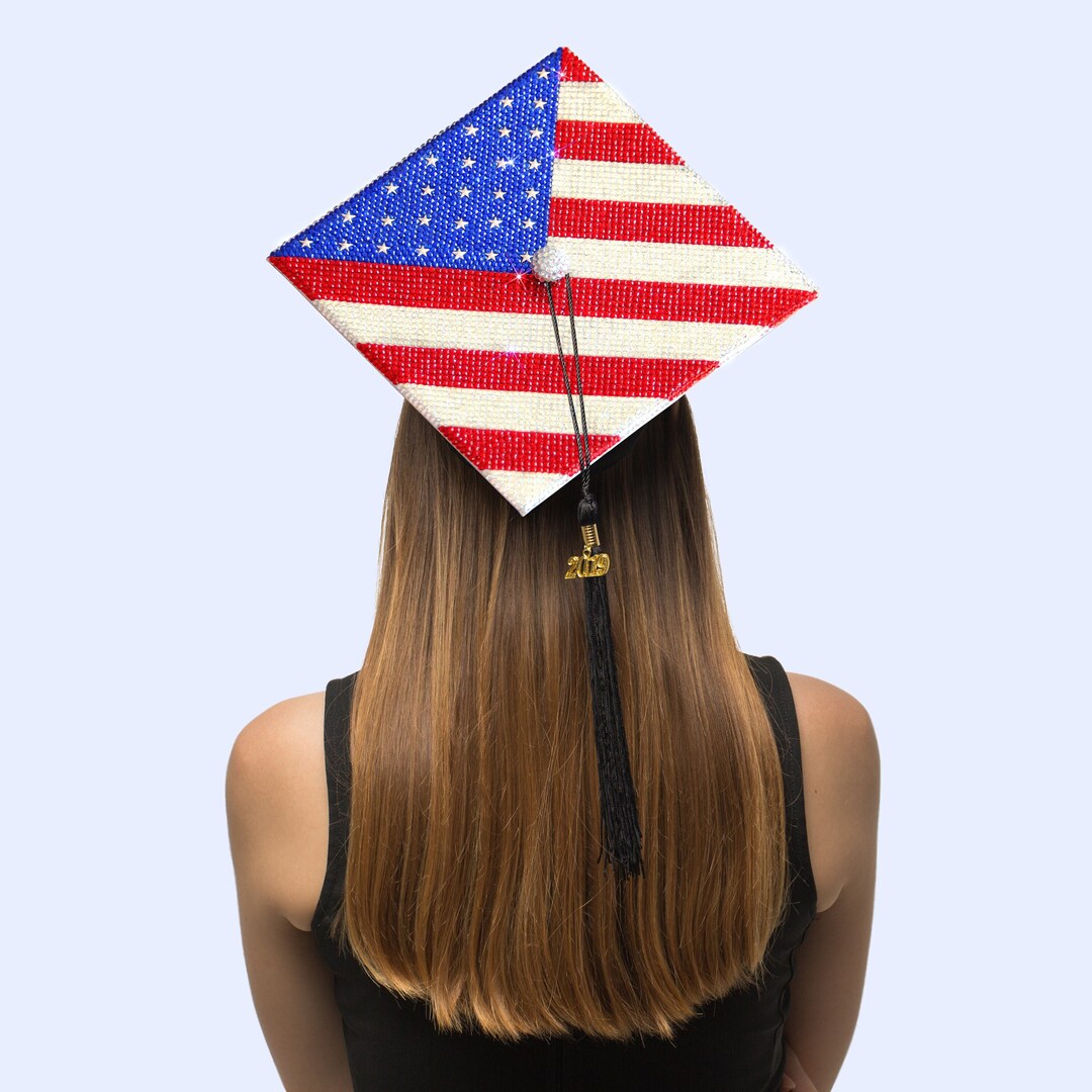 USA American Flag Graduation Cap Custom Personalized - Etsy
