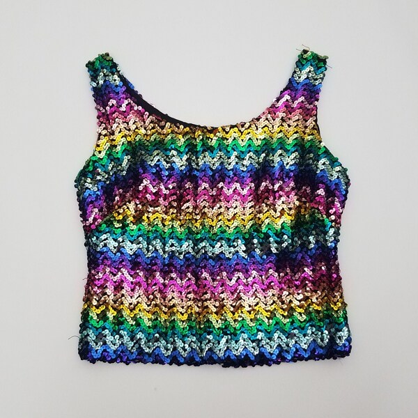 Rainbow Sequin Top - Etsy