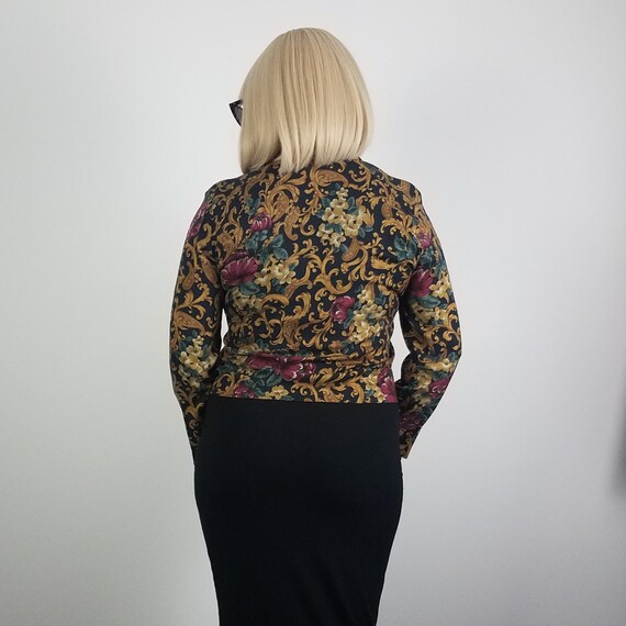90's Vintage Baroque Cropped Paisley Scroll Jacket by… - Gem