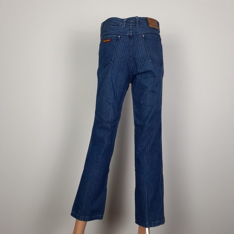 80's Vintage Pinstriped Blue Jeans by Sergio Valente Size 31x28 High ...