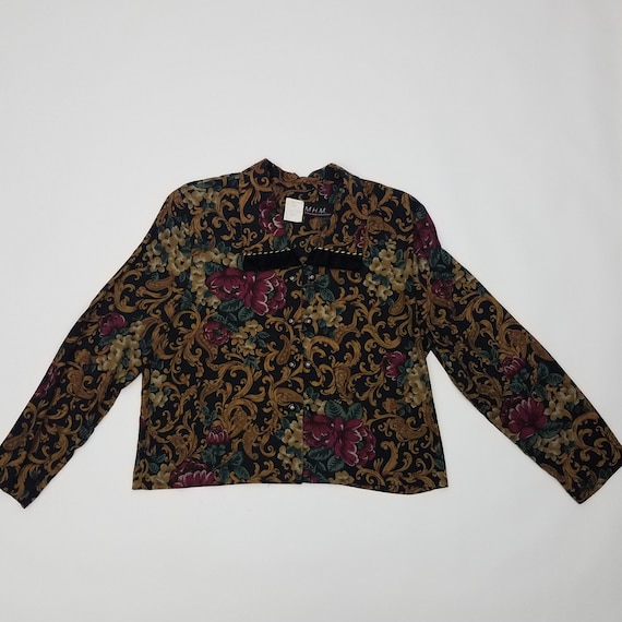 90's Vintage Baroque Cropped Paisley Scroll Jacket by… - Gem