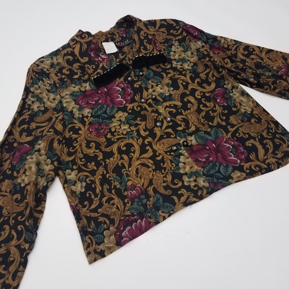 90's Vintage Baroque Cropped Paisley Scroll Jacket by… - Gem
