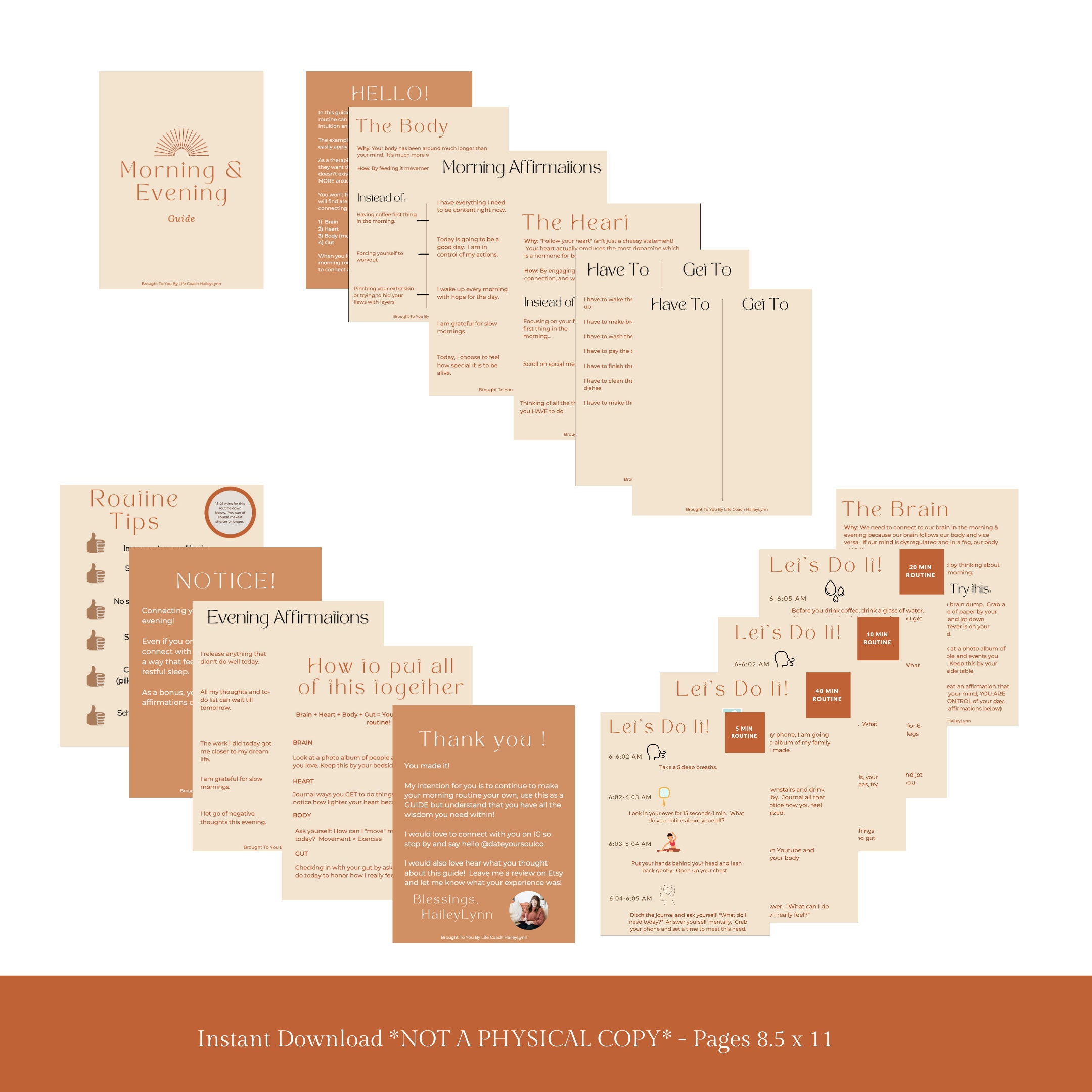 Morning and Evening Routine Bundle. Daily Routine Printable Journal, US ...